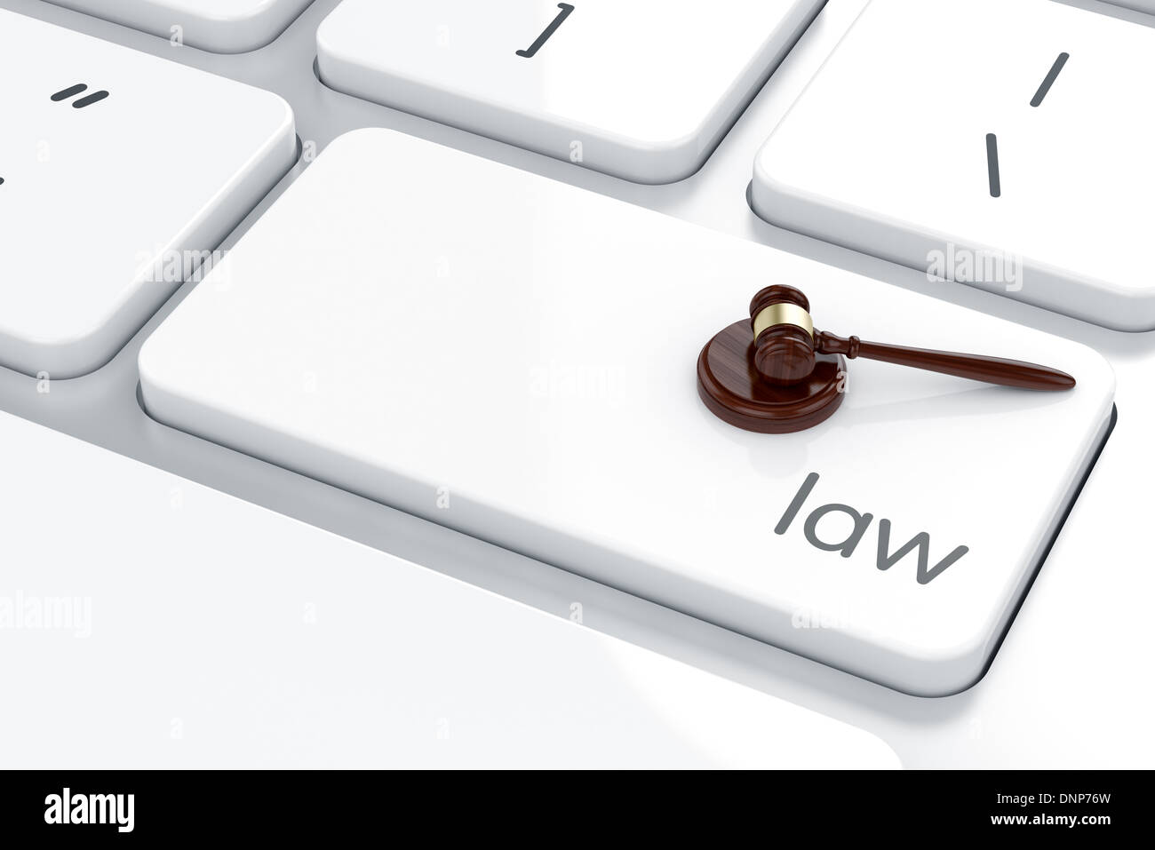 Judge gavel button on keyboard with soft focus Stock Photo - Alamy