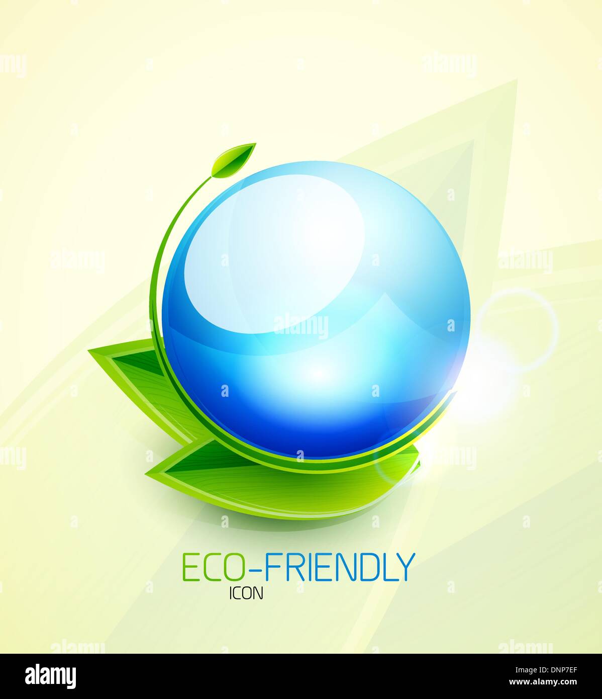 Vector green concept made of glossy bubble and leaves Stock Vector ...