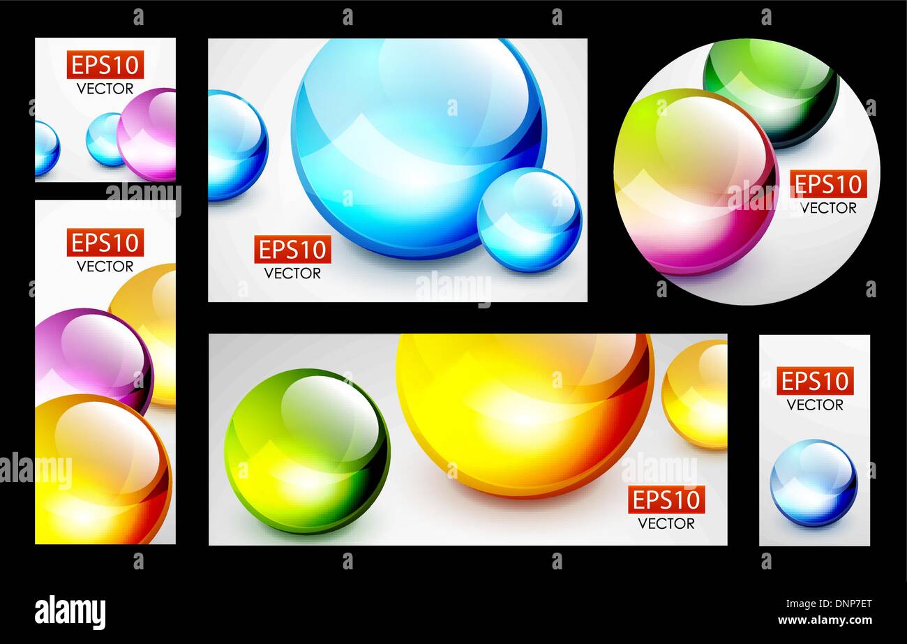 Collection of different banners with bubble design Stock Vector Image ...
