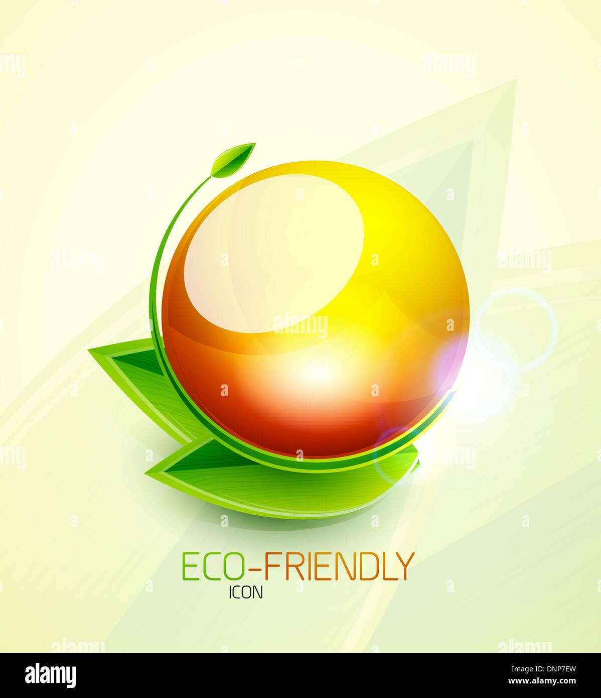 Vector green concept made of glossy bubble and leaves Stock Vector ...