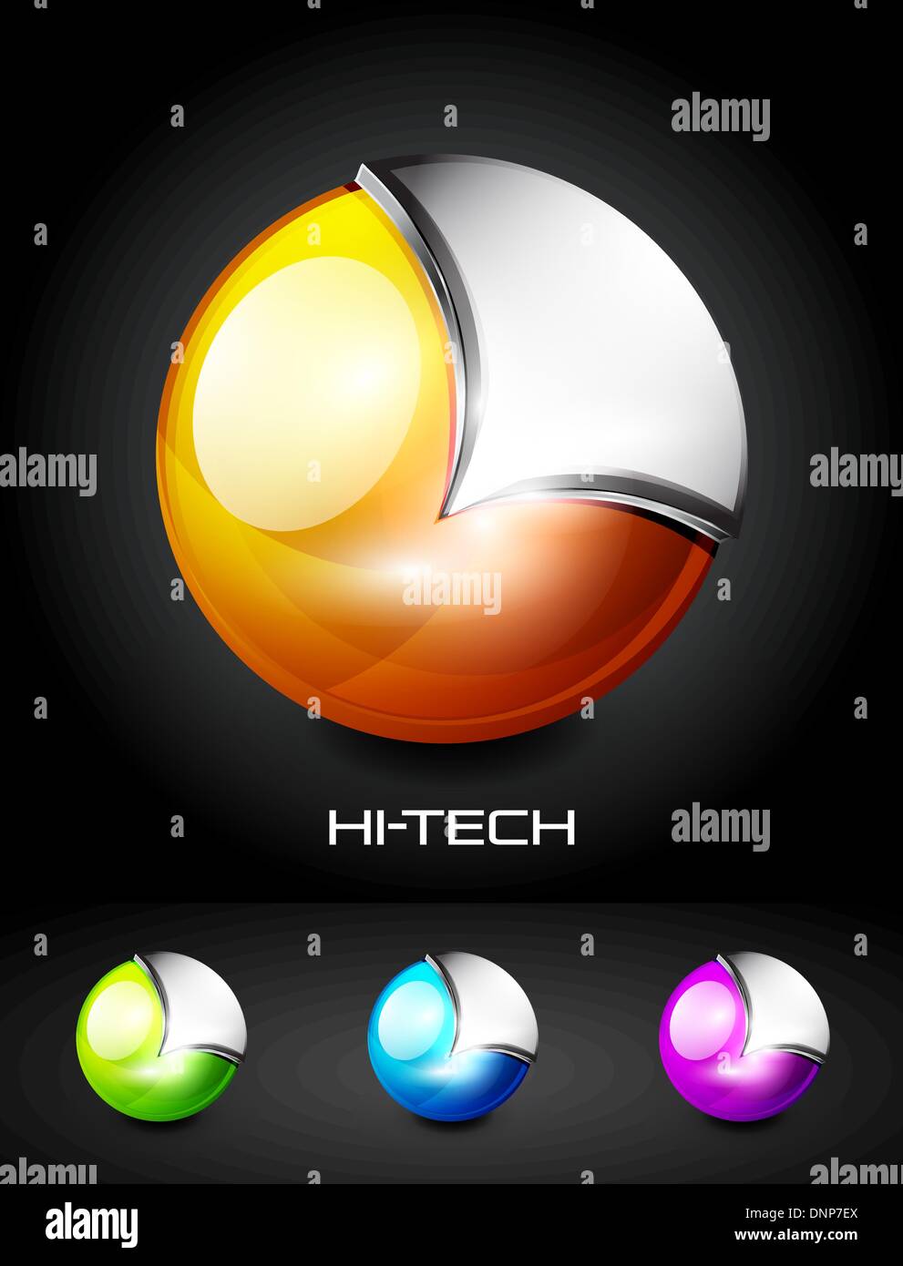 Vector illustration. Color glossy sphere techno design Stock Vector ...