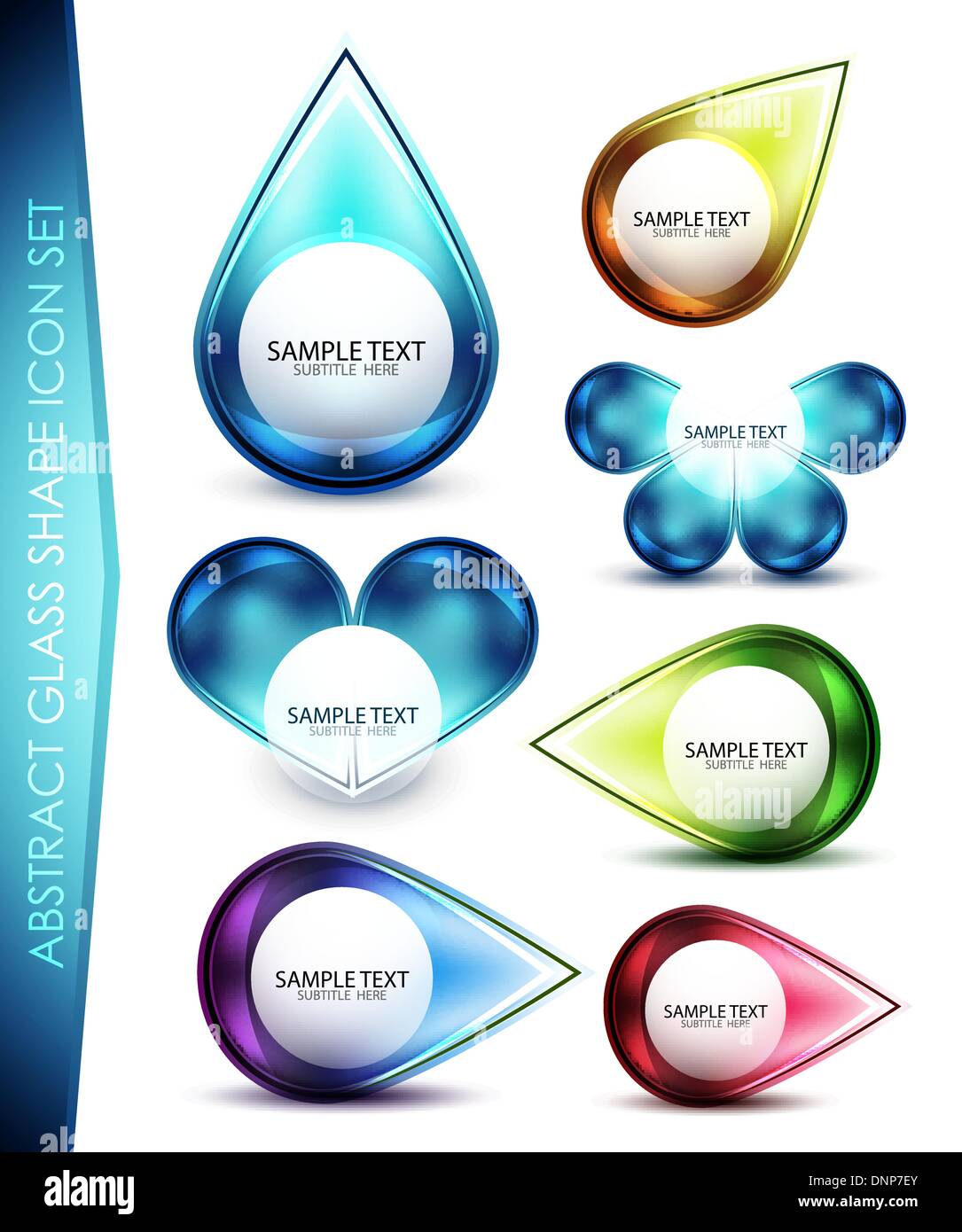 Set of vector abstract colorful glass shapes Stock Vector Image & Art ...
