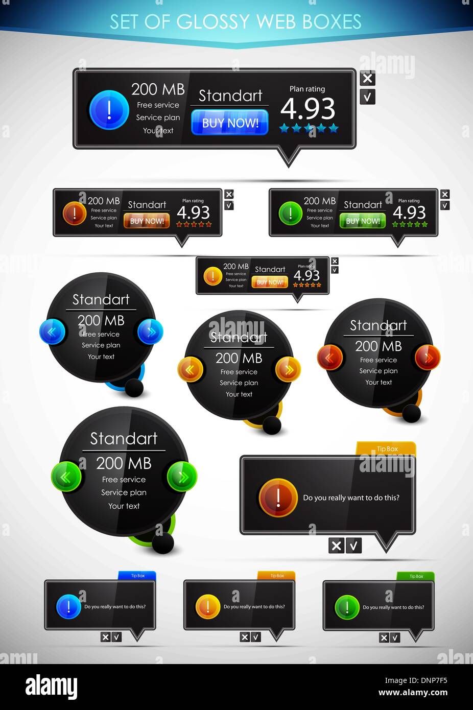 Collection of modern glossy web boxes Stock Vector Image & Art - Alamy