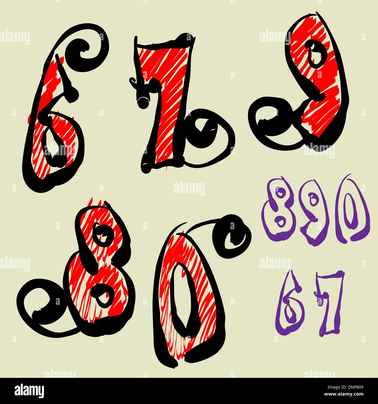 art sketching set of vector font symbols Stock Vector Image & Art - Alamy