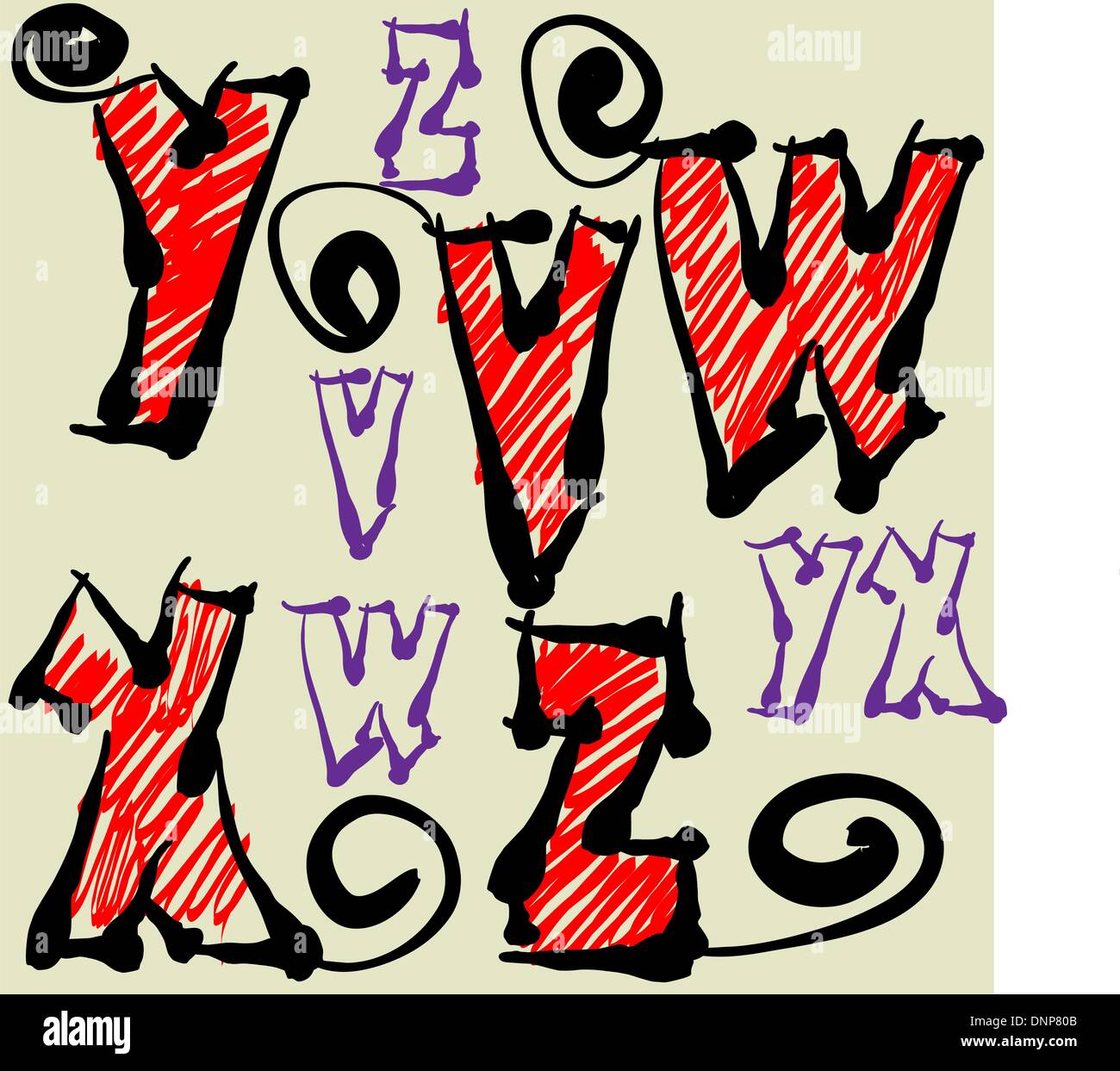 art sketching set of vector font symbols Stock Vector Image & Art - Alamy