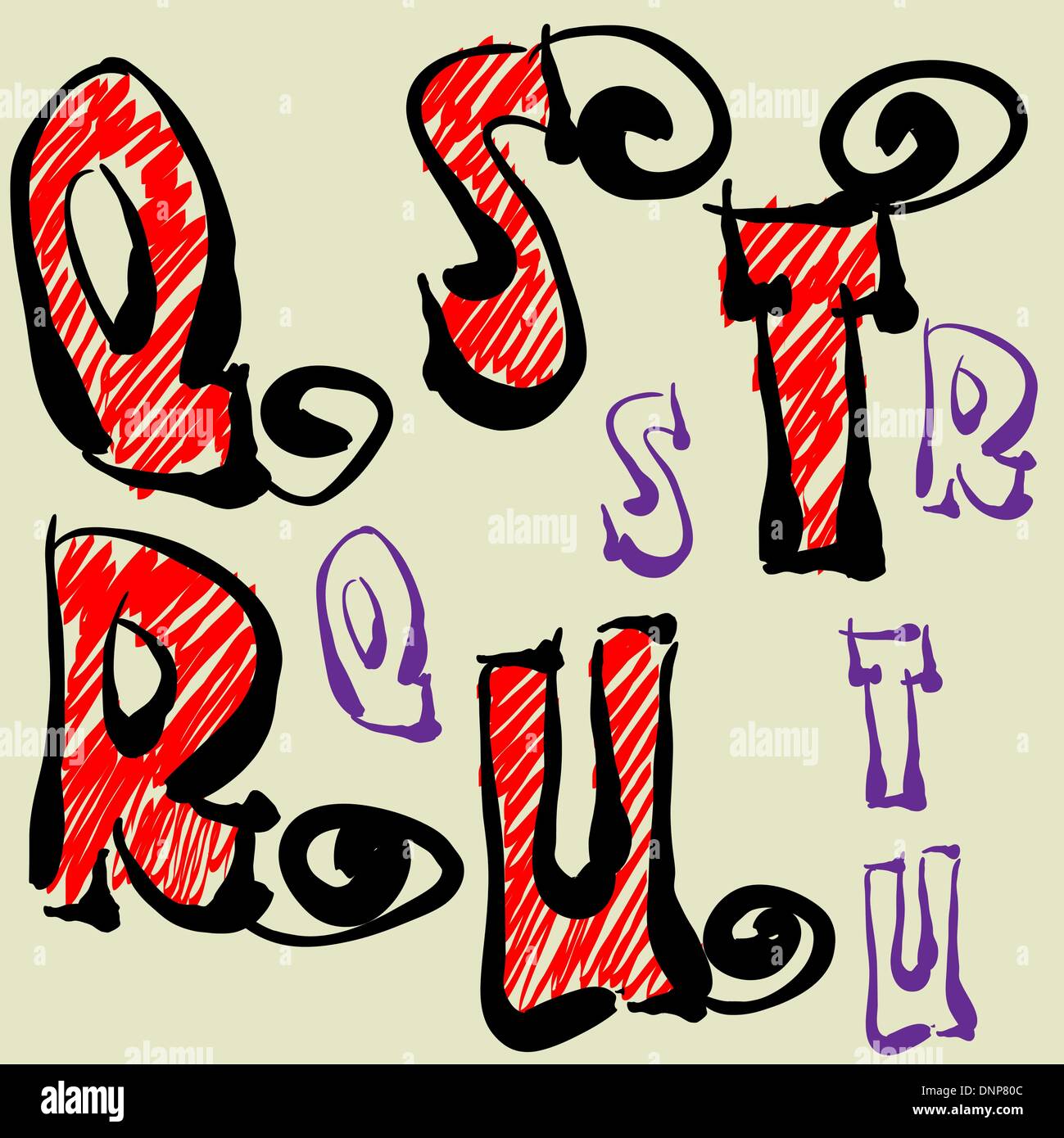 art sketching set of vector font symbols Stock Vector Image & Art - Alamy