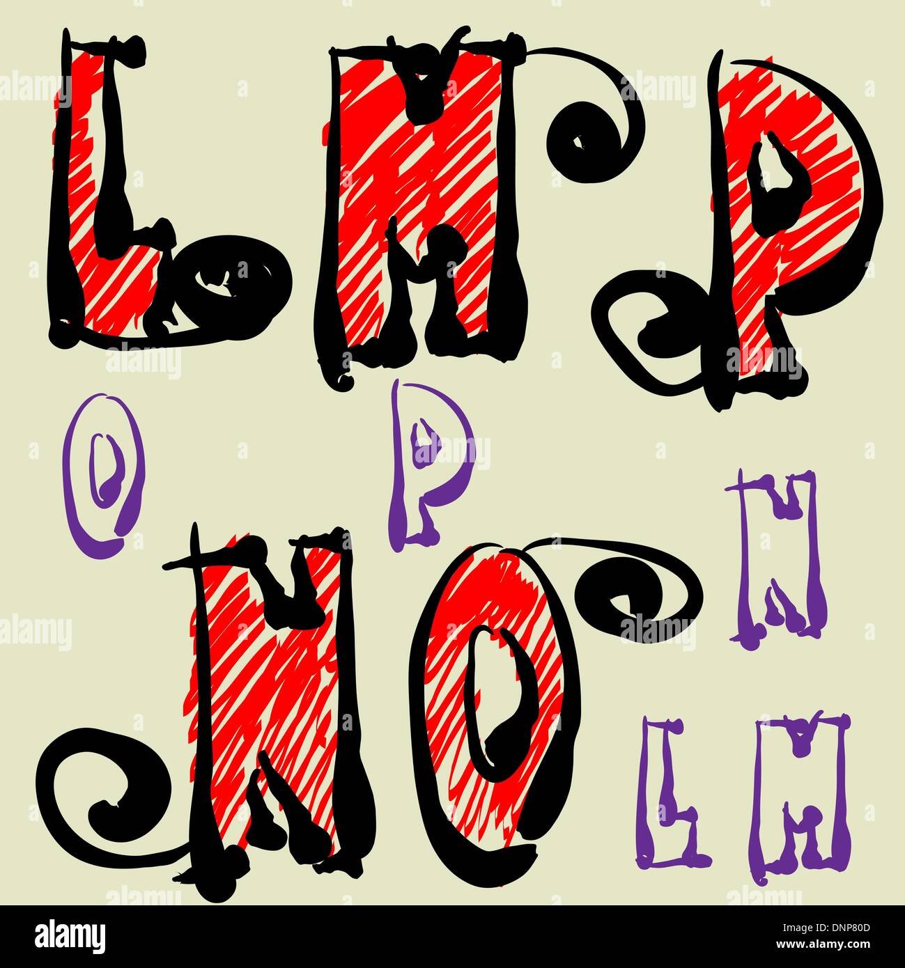 art sketching set of vector font symbols Stock Vector Image & Art - Alamy