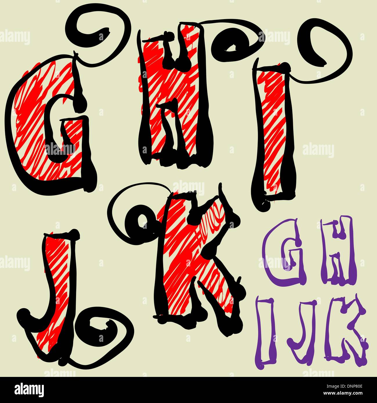 art sketching set of vector font symbols Stock Vector Image & Art - Alamy