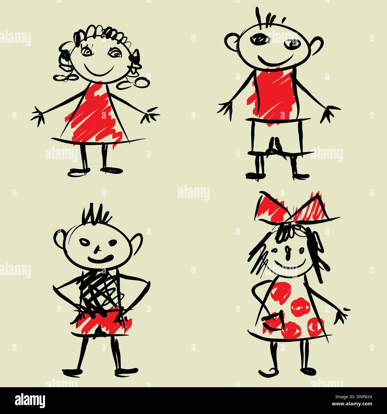 art sketching set of vector children symbols Stock Vector Image & Art ...