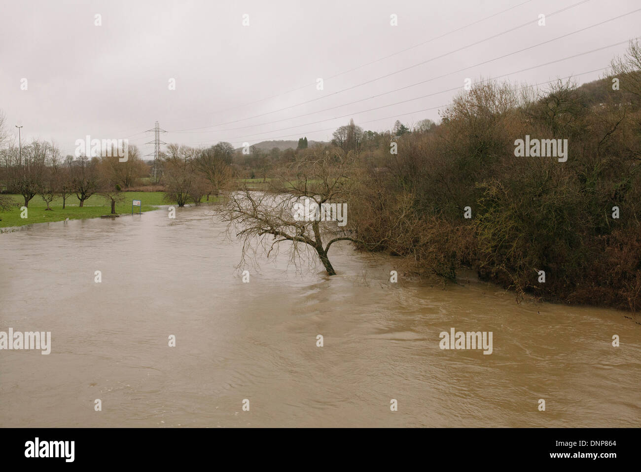 River Avon, Bath, UK. 3rd January 2014. bursts its bank due to heavy ...