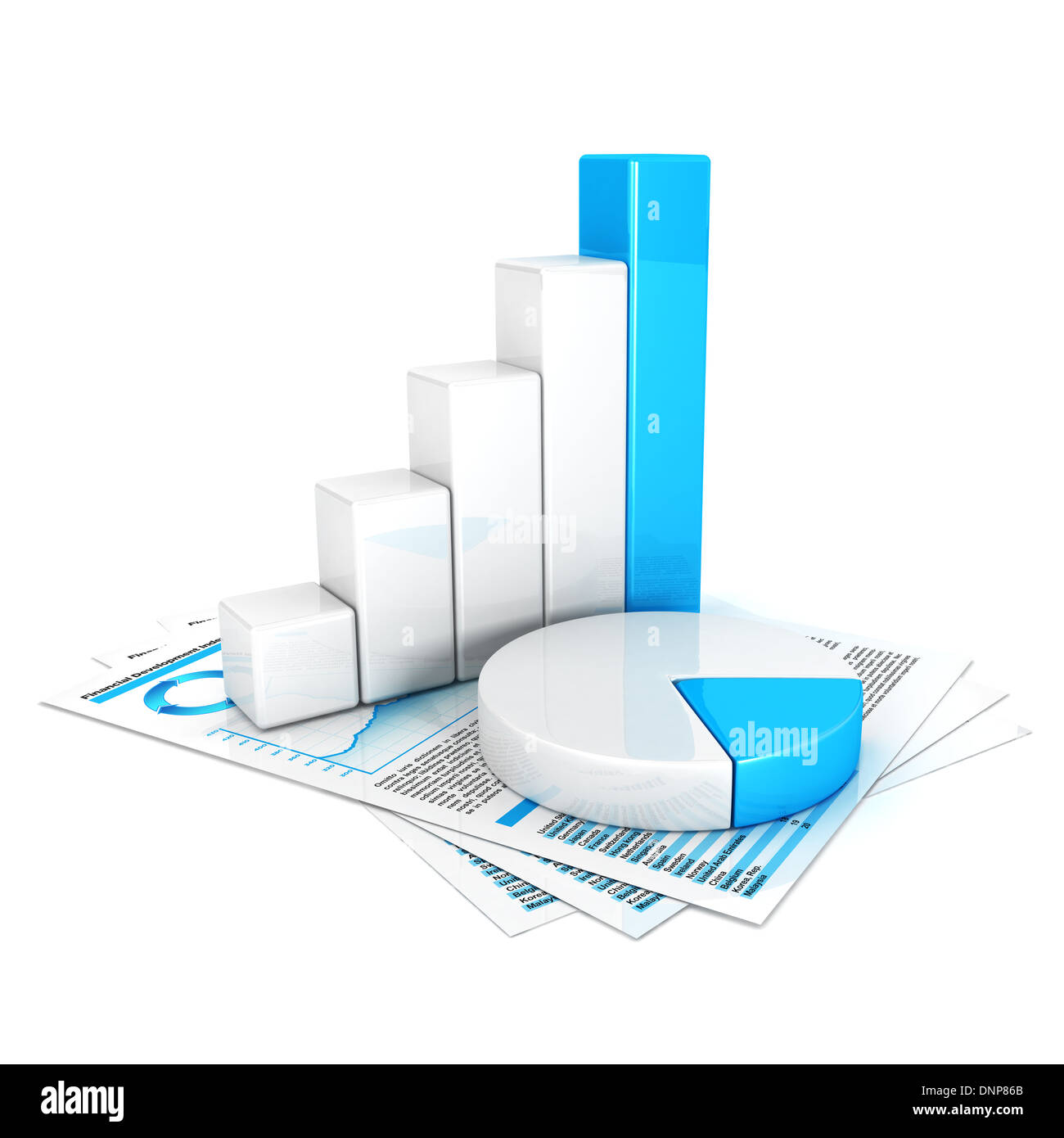 3d statistics, isolated white background, 3d image Stock Photo - Alamy