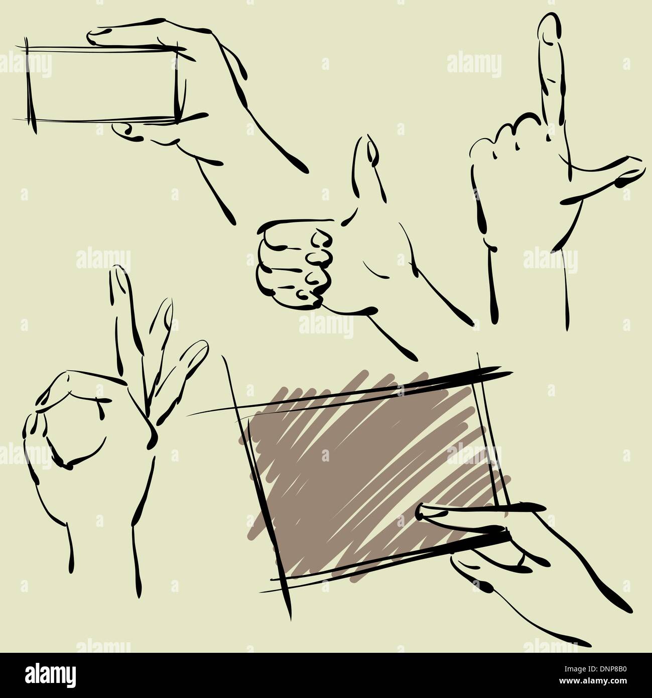 line drawings of fingers Stock Vector Image & Art - Alamy