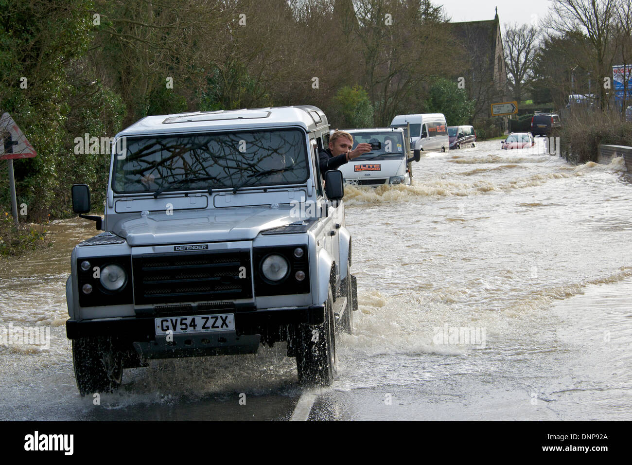 Formula 1 Motor Racing Driver Max Chilton filming the flooding at ...