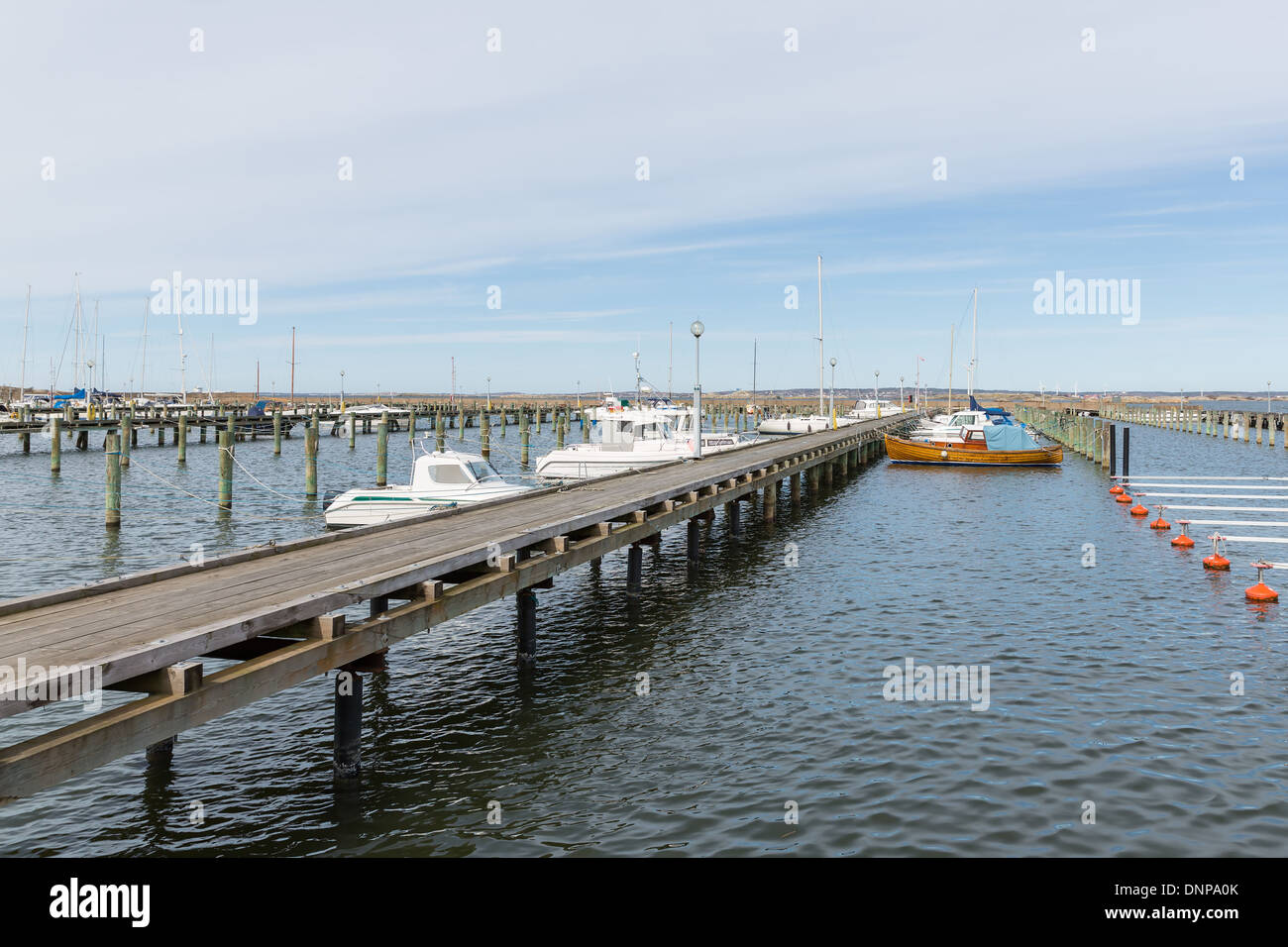 Marina harbor with wooden jetty near Goteborg, Sweden Stock Photo - Alamy