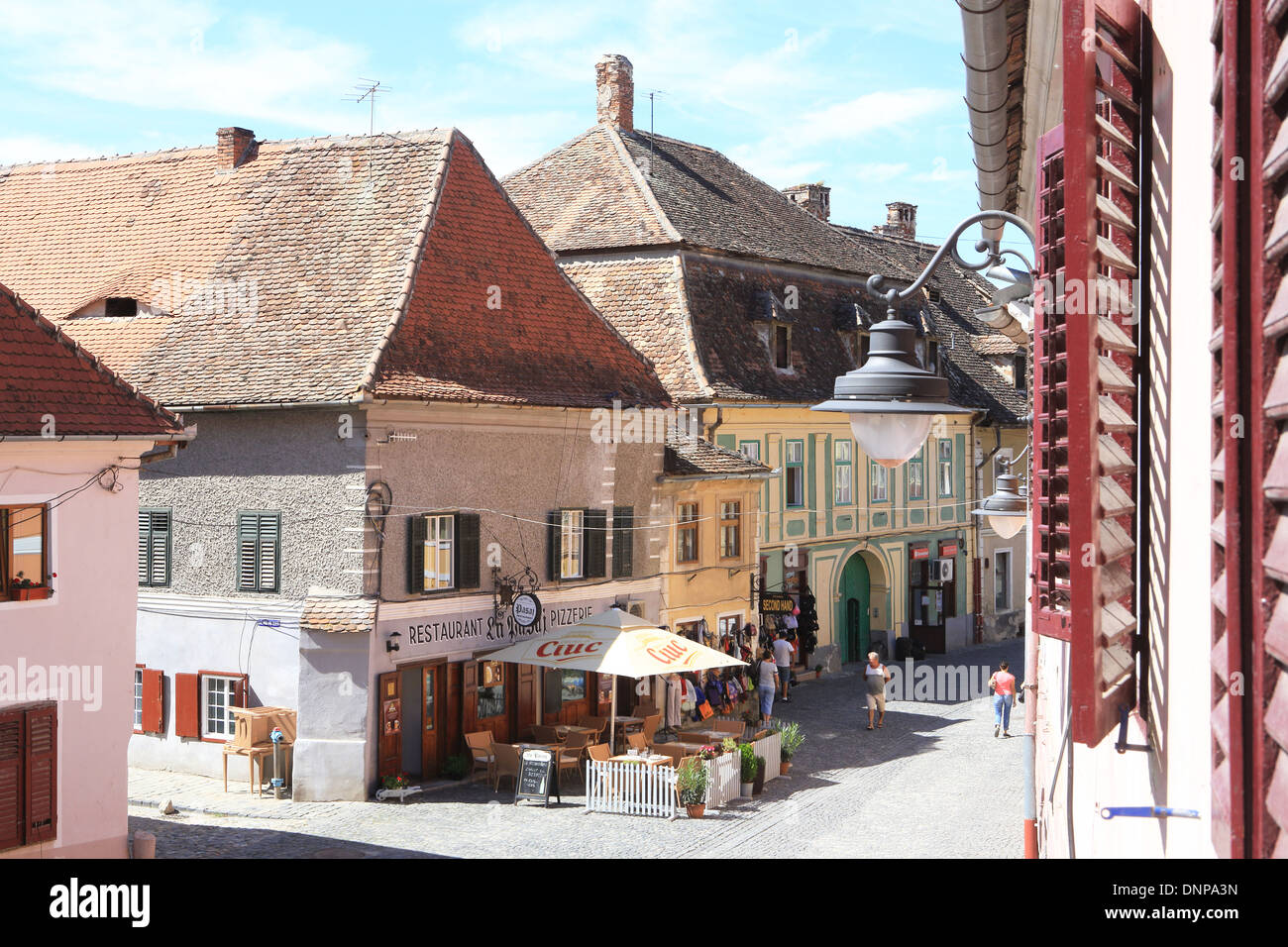 The Lower Town in the historic centre of Sibiu, a charming, medieval ...