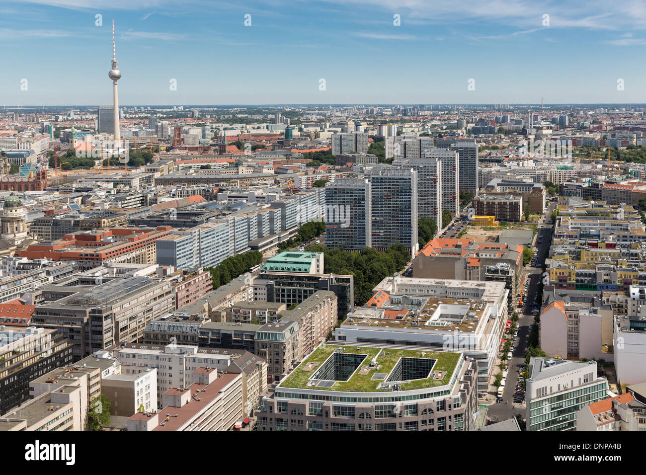 Aerial view of Berlin with Television tower or Fernsehturm Stock Photo ...