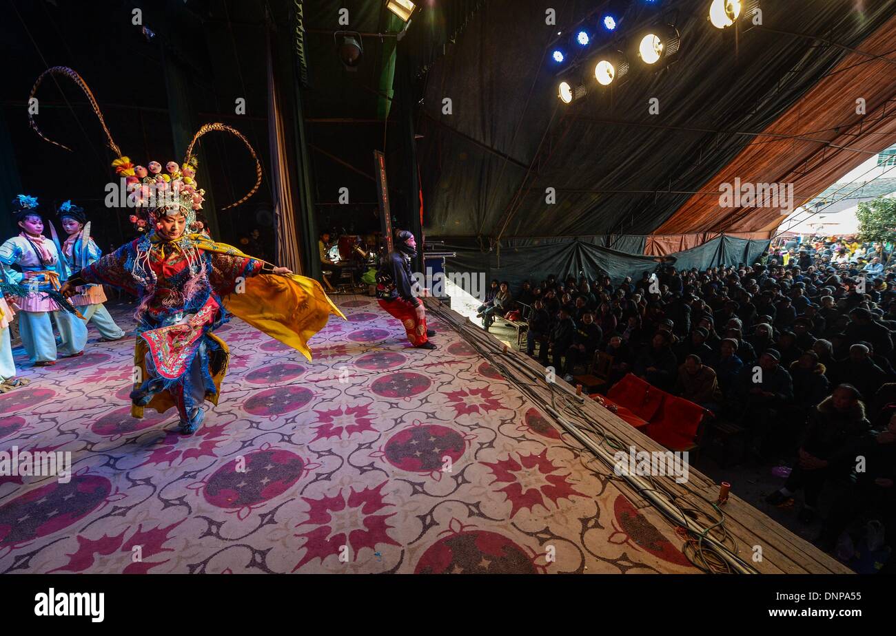 Wuyi, China's Zhejiang Province. 3rd Jan, 2014. Actors of a local ...