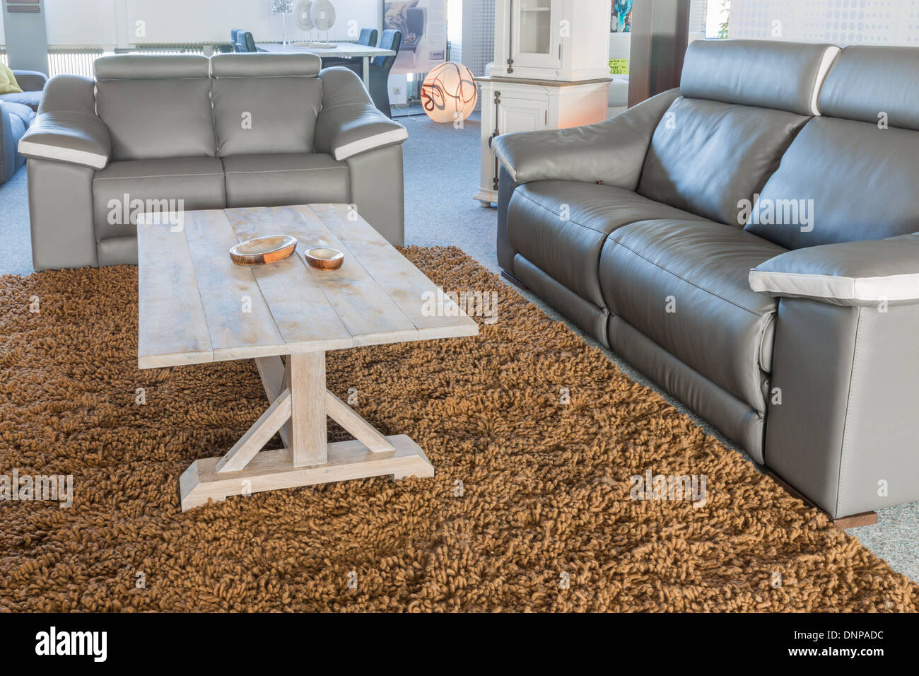 Showroom of furniture shop with a modern sitting area Stock Photo - Alamy