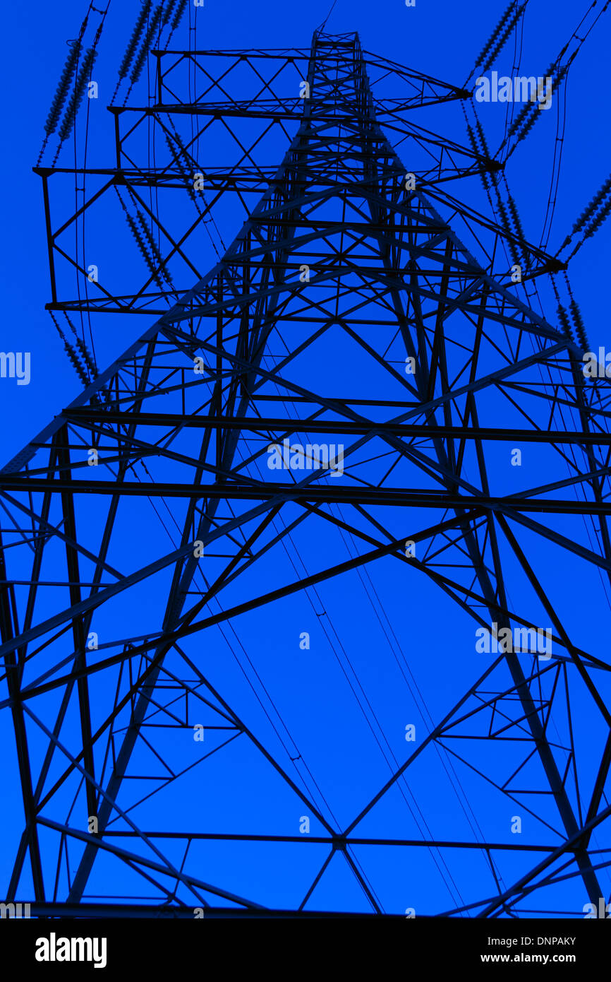 Electrical pylon from below Stock Photo - Alamy
