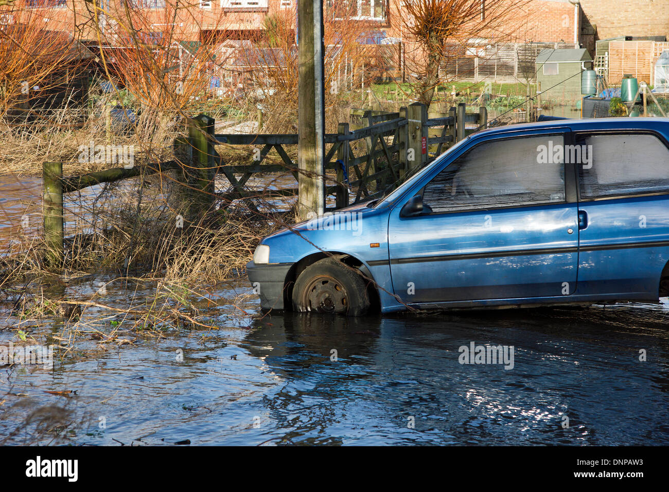 Godalming, Surrey, UK. 3rd January 2014. An abandoned car left behind ...