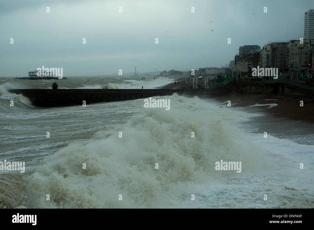 Brighton Spring Tide Surge 3rd January 2014 Stock Photo - Alamy