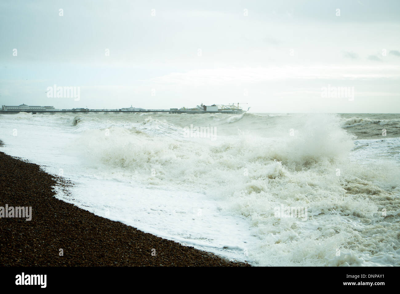 Brighton Spring Tide Surge 3rd January 2014 Stock Photo - Alamy