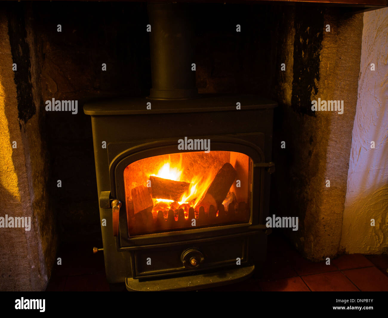Multi fuel stove coal fire Stock Photo - Alamy