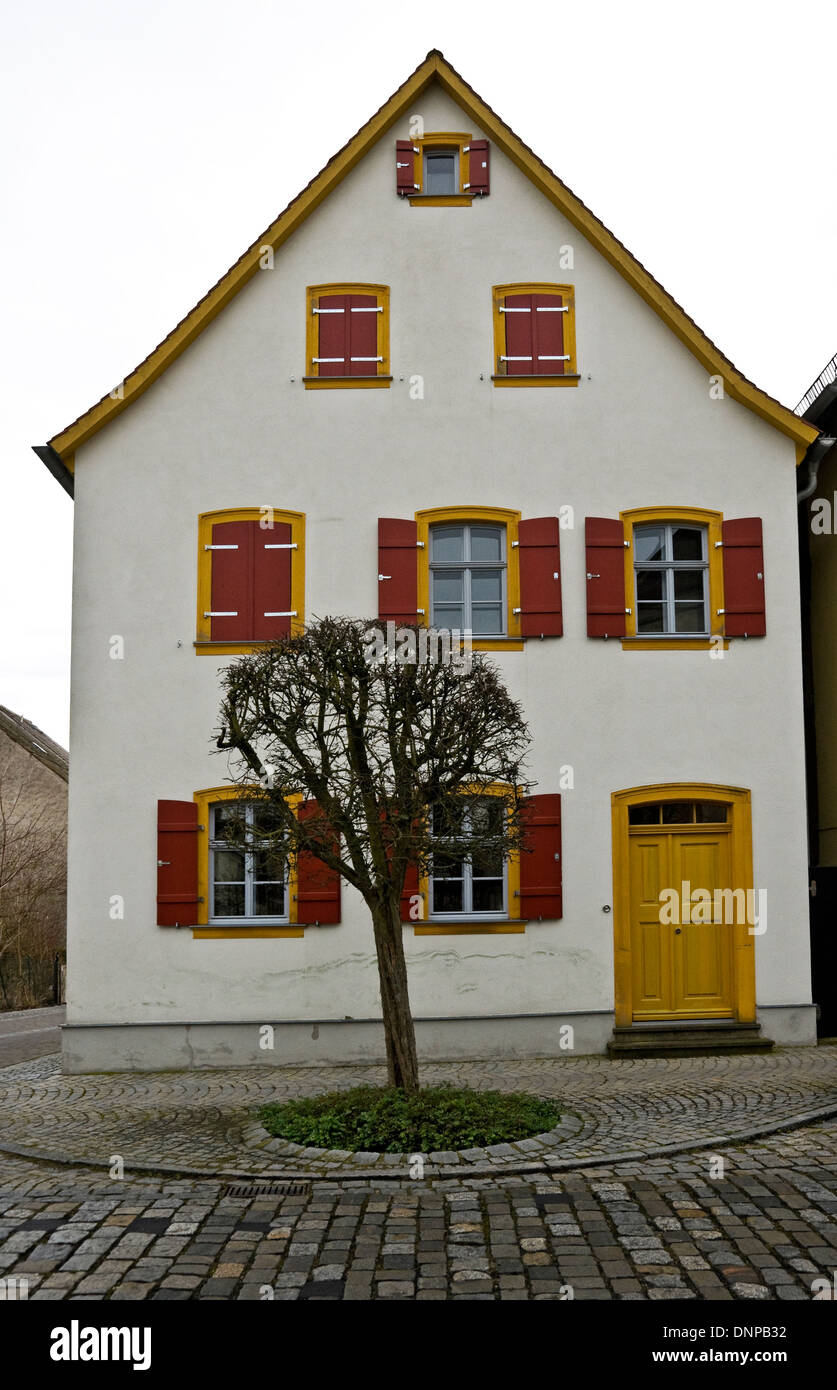 Renovated house in small German town Stock Photo - Alamy