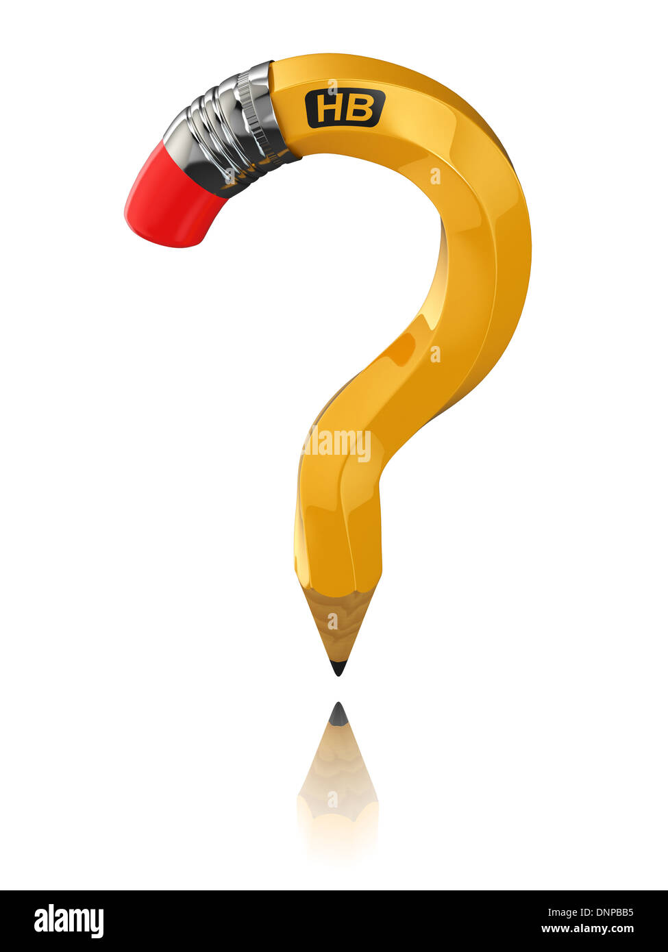 Pencil as question symbol on white isolated background. 3d Stock Photo ...