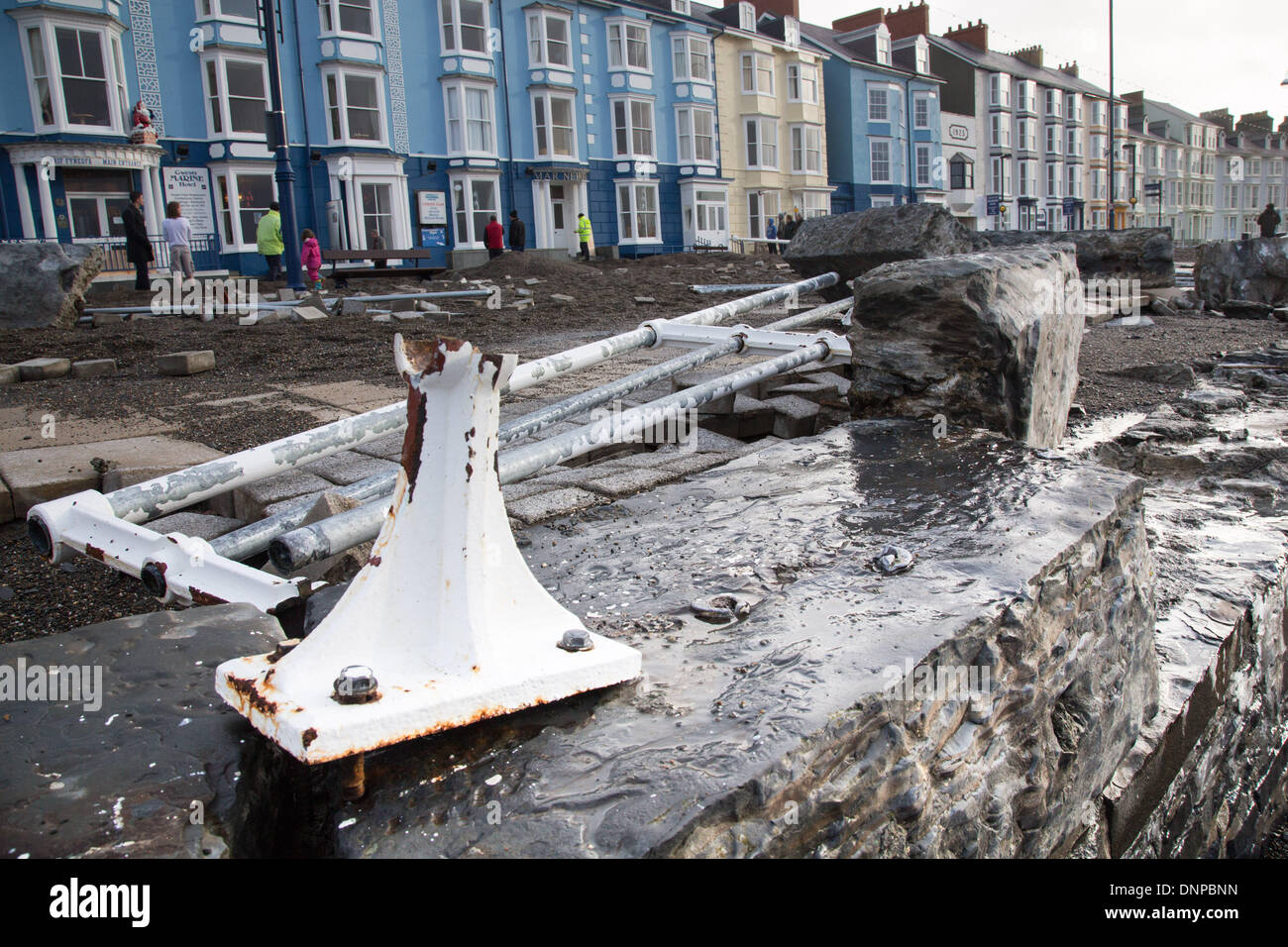 Aberystwyth storm seafront 2014 hi-res stock photography and images - Alamy