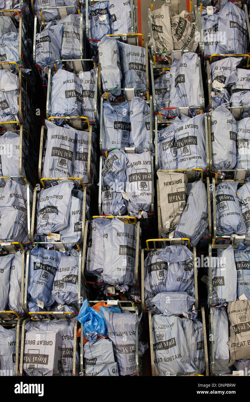 Interior view of the Royal Mail's Worldwide Distribution Centre near ...