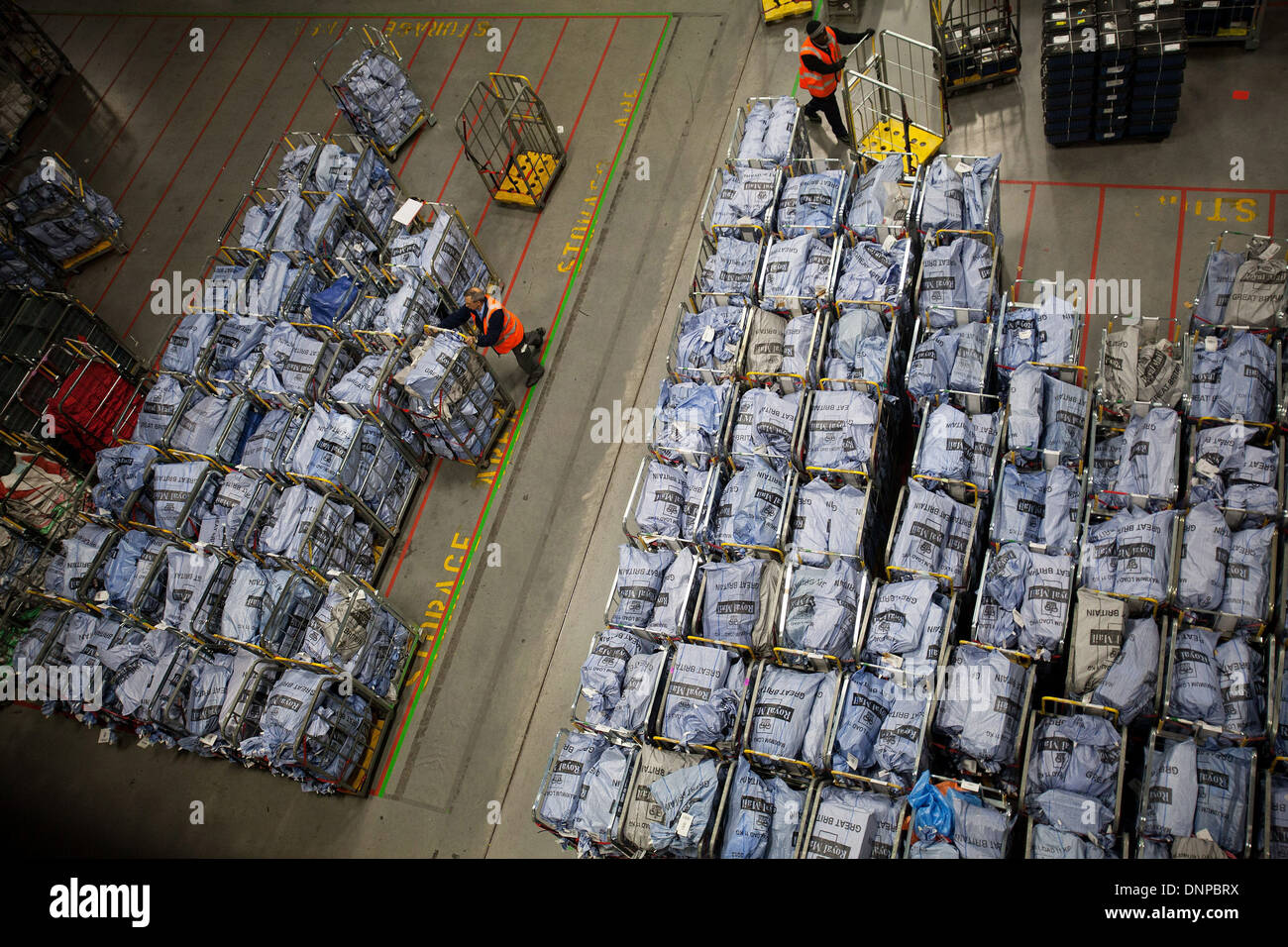 Interior view of the Royal Mail's Worldwide Distribution Centre near ...