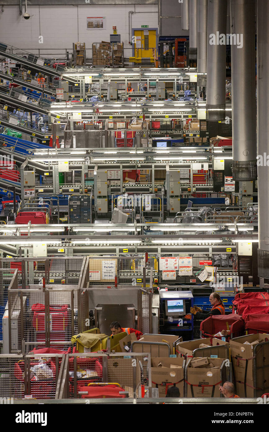 Interior view of the Royal Mail's Worldwide Distribution Centre near ...
