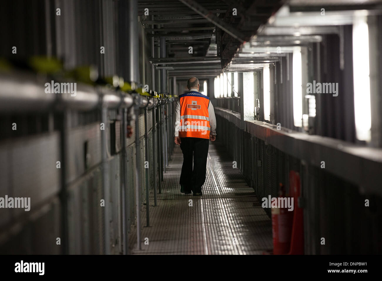 Interior view of the Royal Mail's Worldwide Distribution Centre near ...