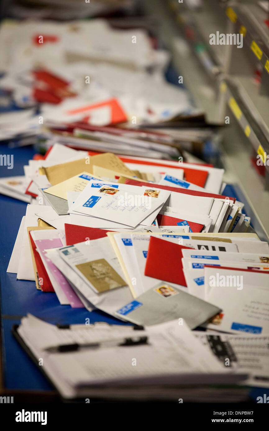 Interior view of the Royal Mail's Worldwide Distribution Centre near ...