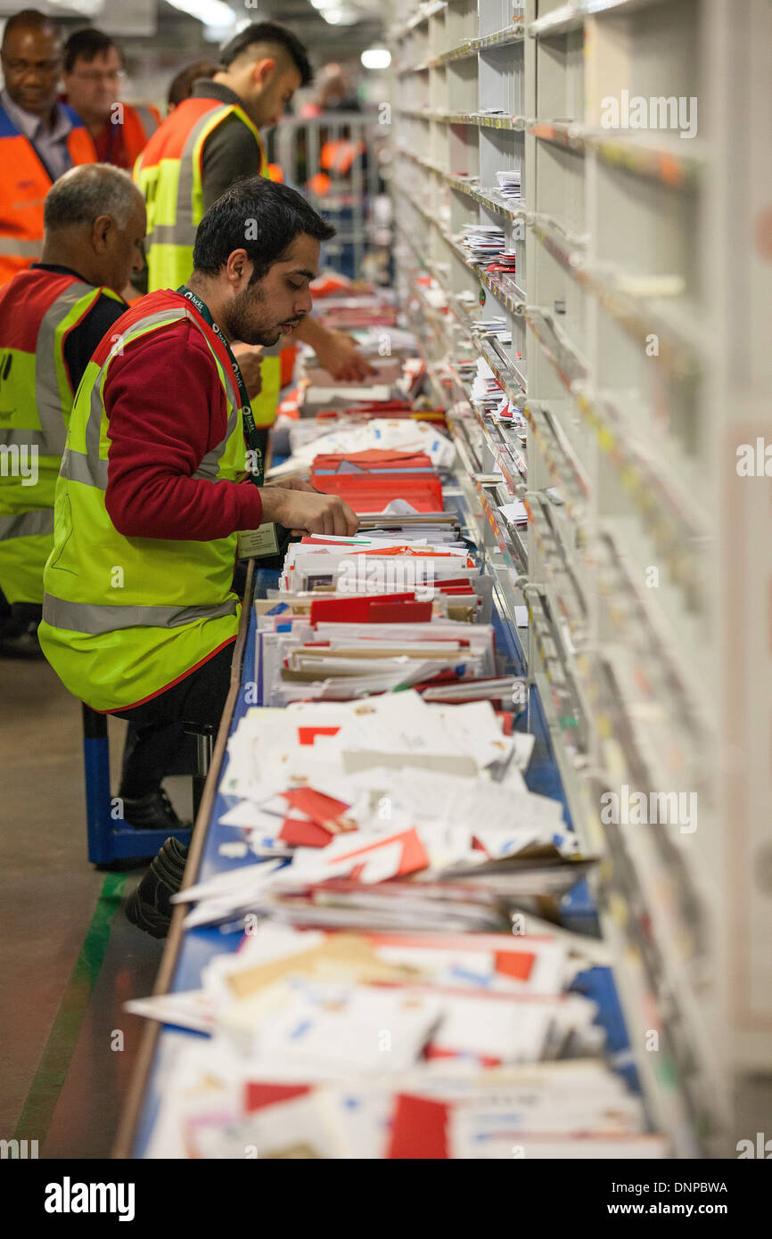Interior view of the Royal Mail's Worldwide Distribution Centre near ...