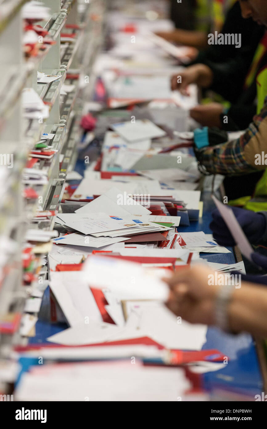 Interior view of the Royal Mail's Worldwide Distribution Centre near ...