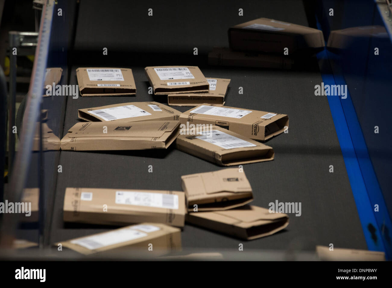 Interior view of the Royal Mail's Worldwide Distribution Centre near ...