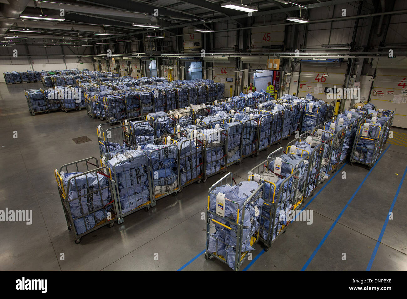 Interior view of the Royal Mail's Worldwide Distribution Centre near ...