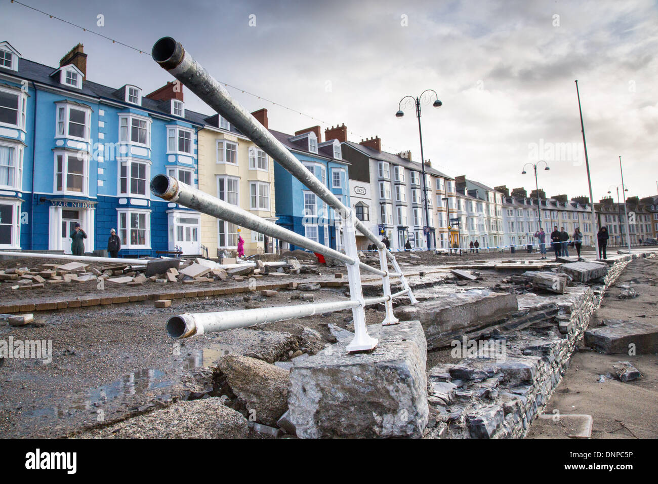 Aberystwyth storm seafront 2014 hi-res stock photography and images - Alamy
