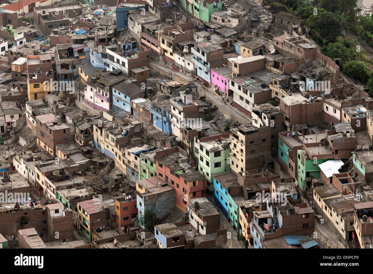Peru, Lima, Aerial view to slums district Stock Photo - Alamy