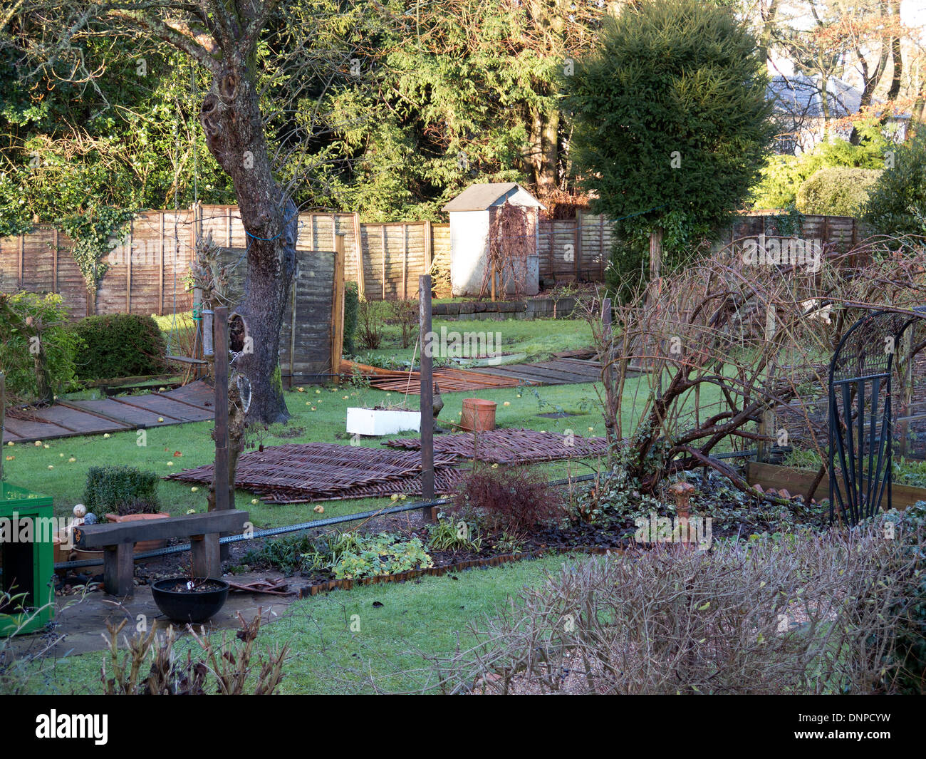 Garden fences blown down hi-res stock photography and images - Alamy