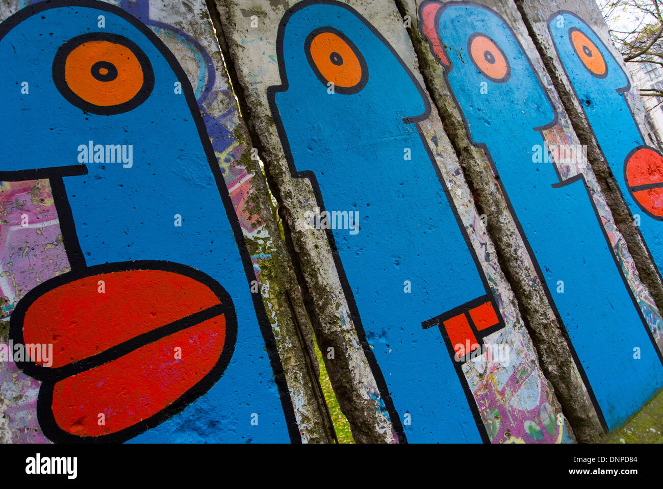 05/12/2013 Faces with Big Lips, murals on a section of the Berlin Wall ...
