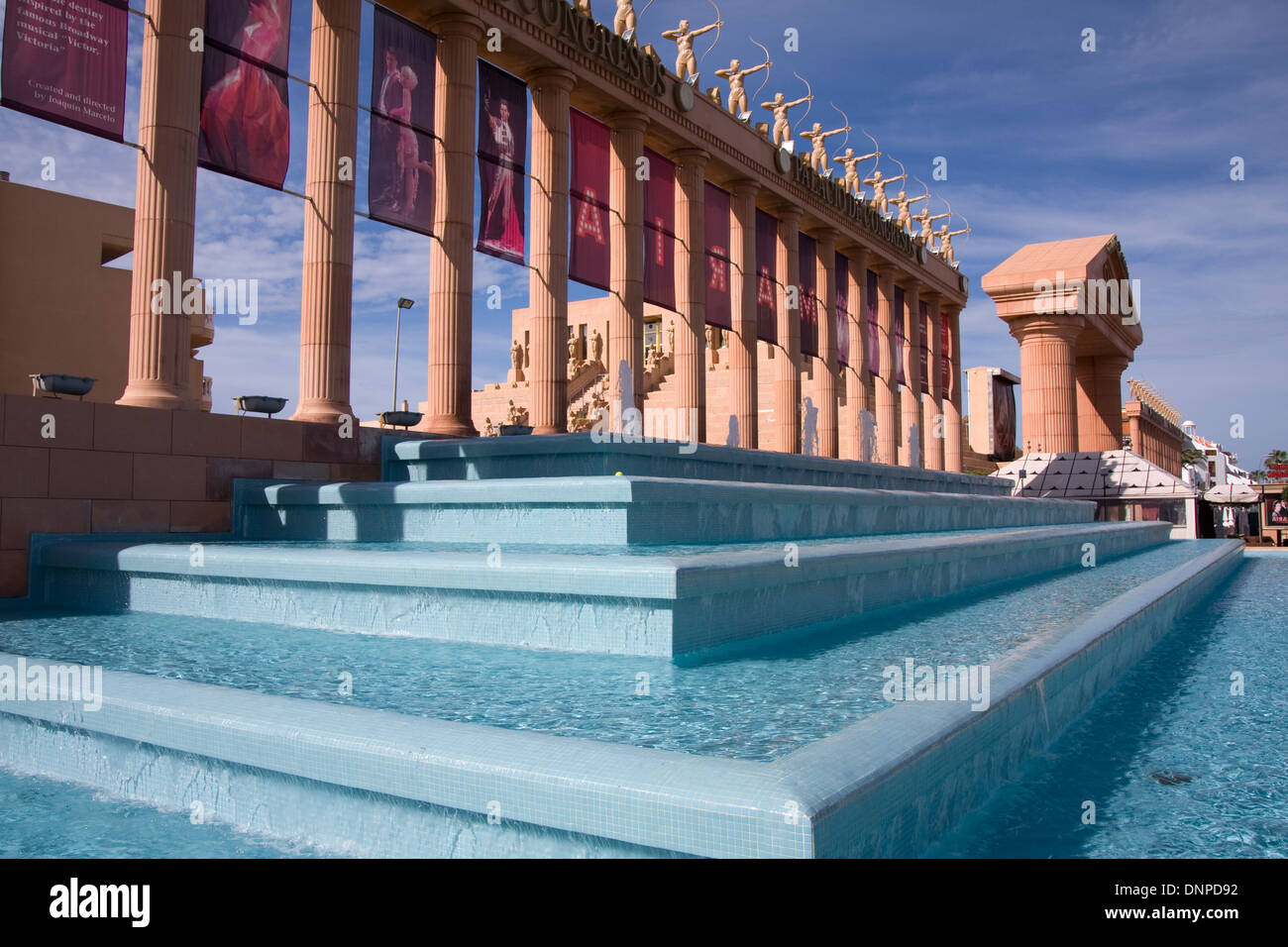 water feature of Piramide de Arona theatre, Playa de las Americas ...