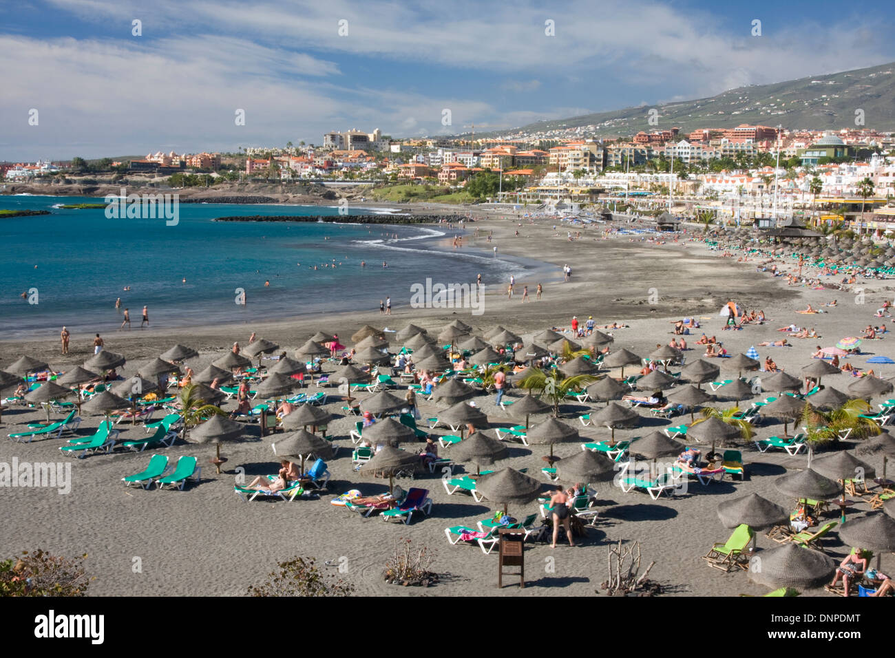 Playa de Torviscas looking towards Fanabe, Costa Adeje, southern ...
