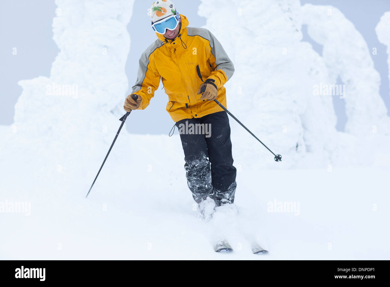 Man powder skiing hi-res stock photography and images - Alamy