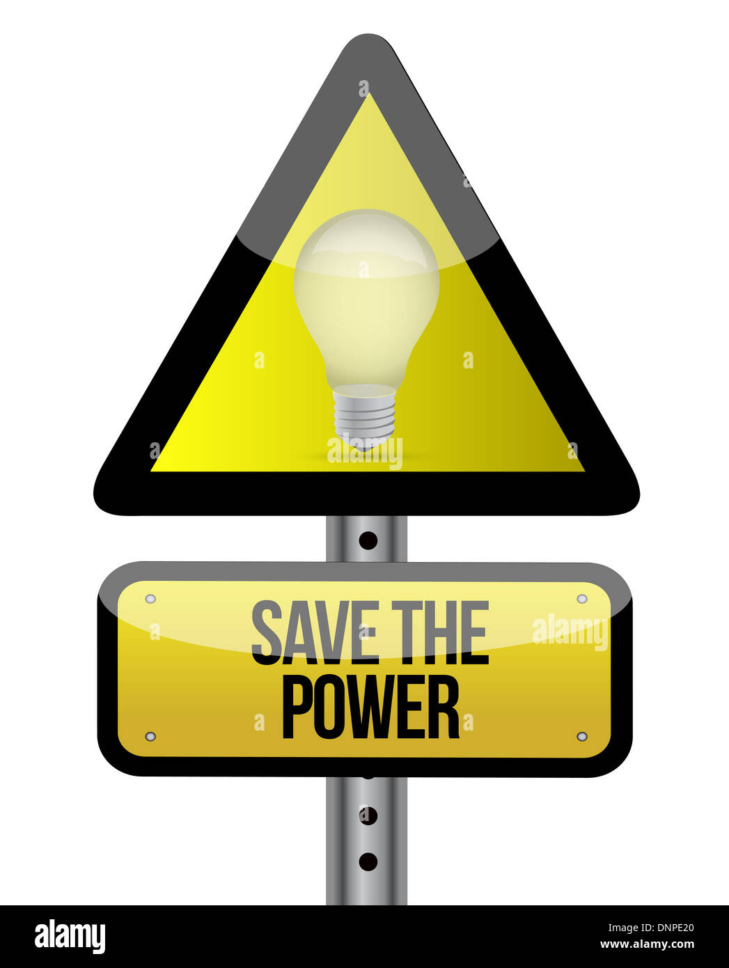 save the power road sign illustration design isolated on white Stock ...