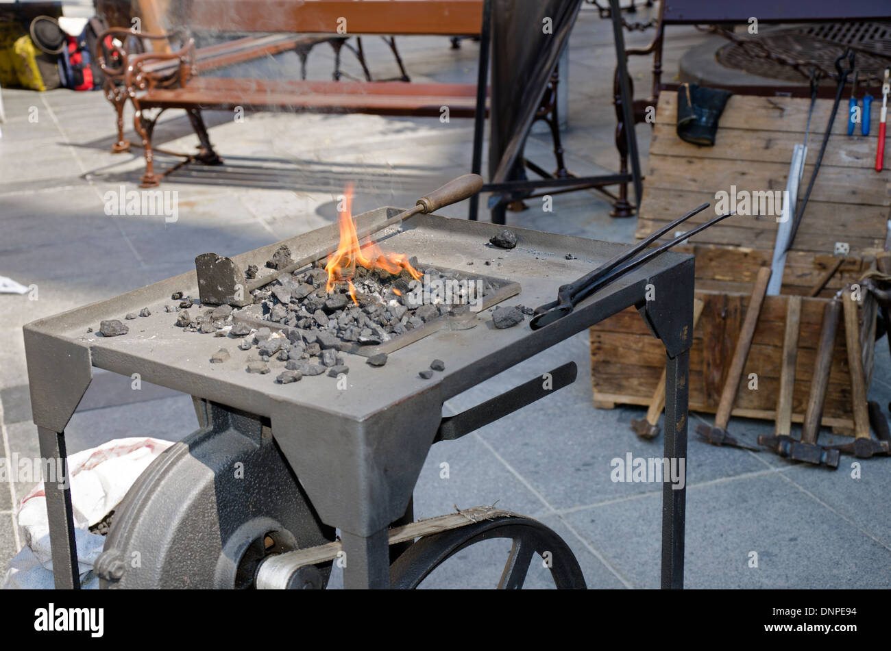 The forge of blacksmith Stock Photo - Alamy