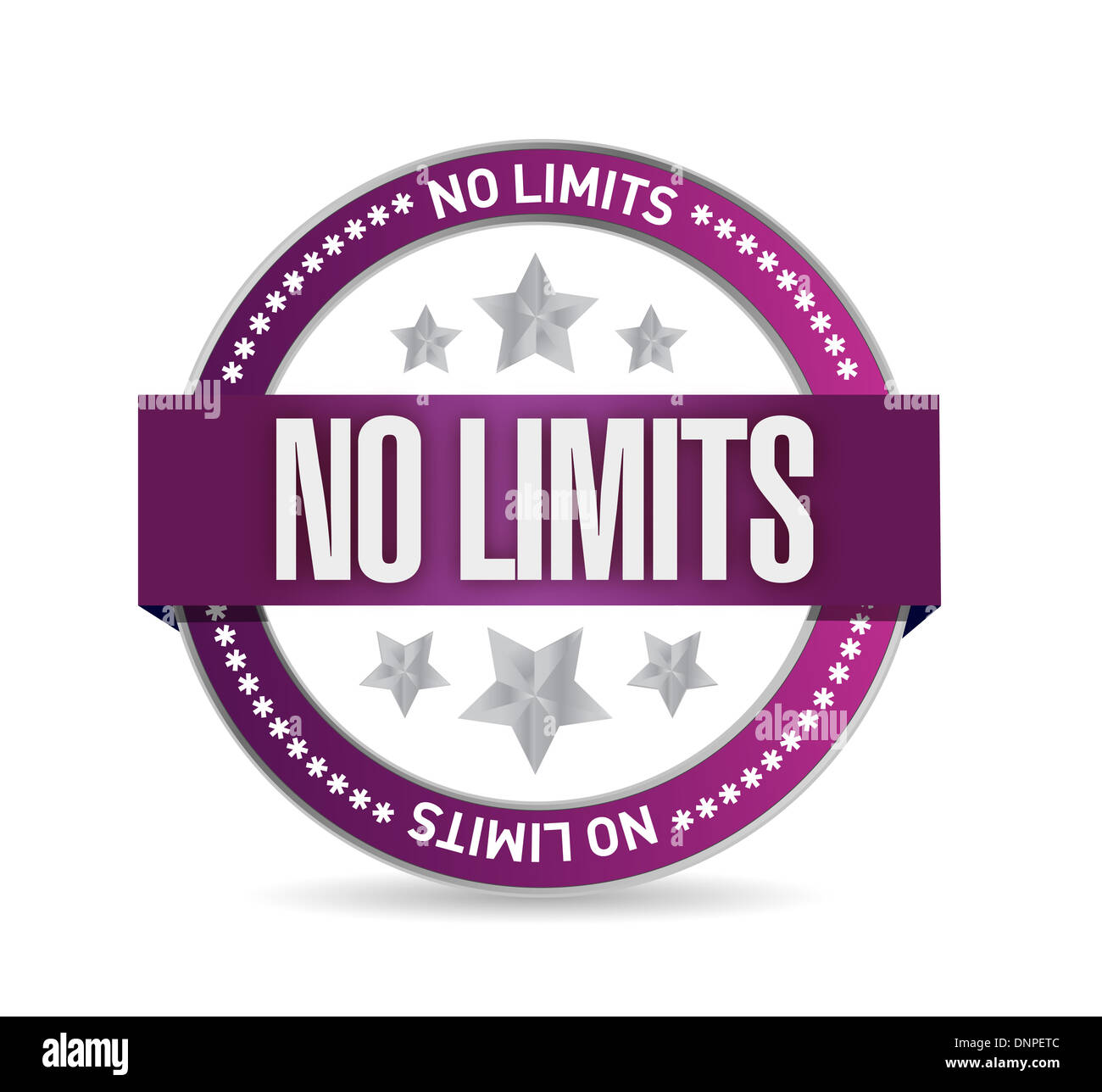 no limits seal stamp illustration design over a white background Stock ...