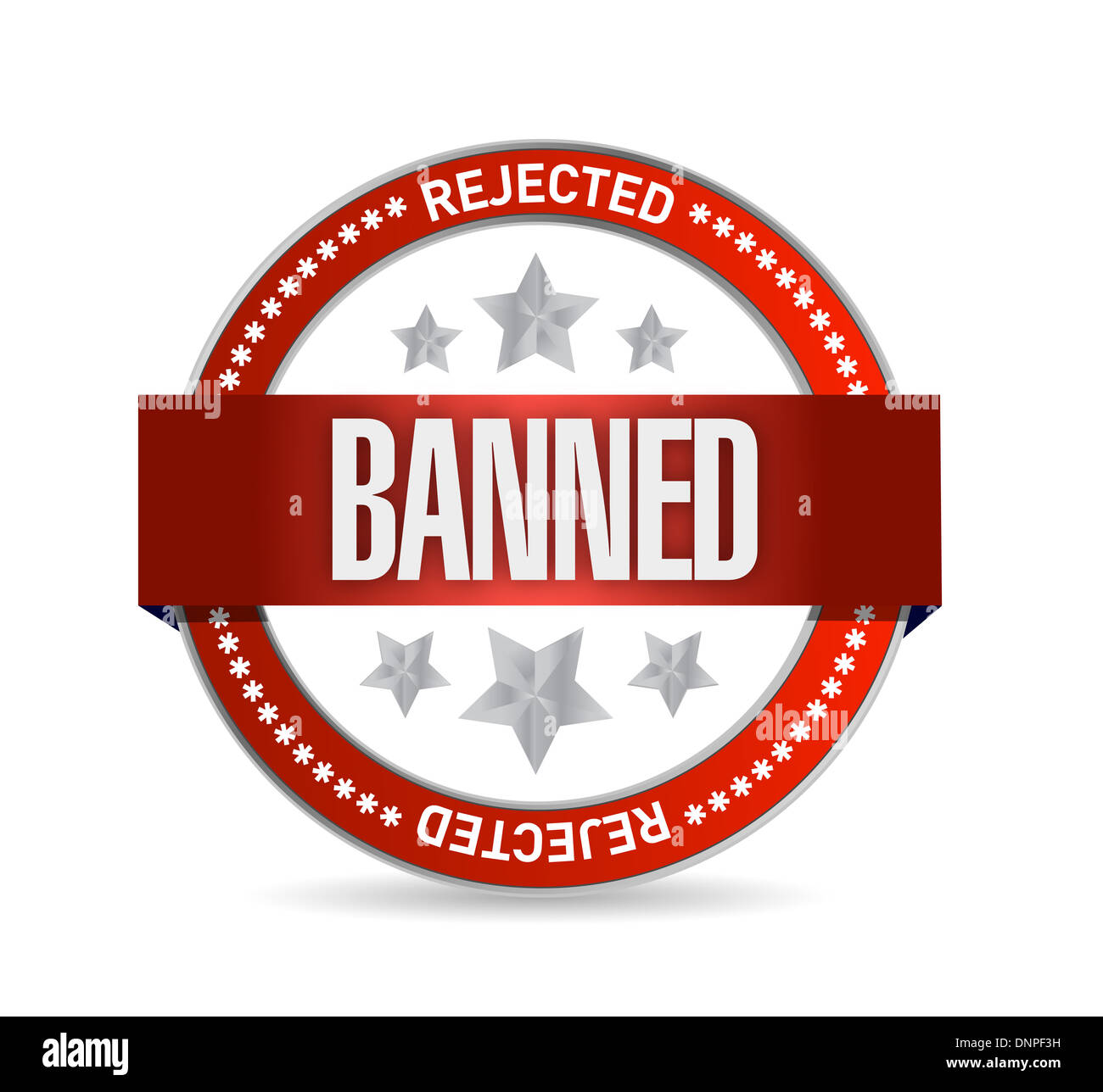 banned seal illustration design over a white background Stock Photo - Alamy